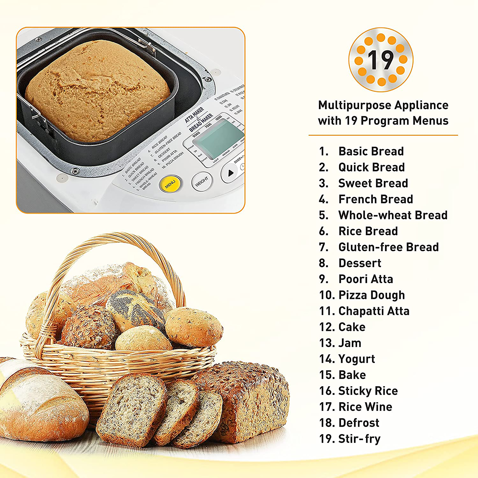 Buy KENT 550 Watts Atta And Bread Maker 16010 Steel Grey Online Croma